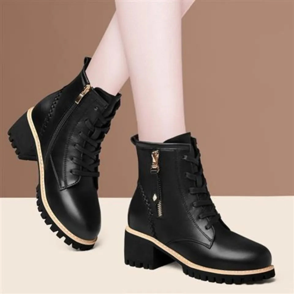 Fascinating Lace Up Black Leather Boots Gallery