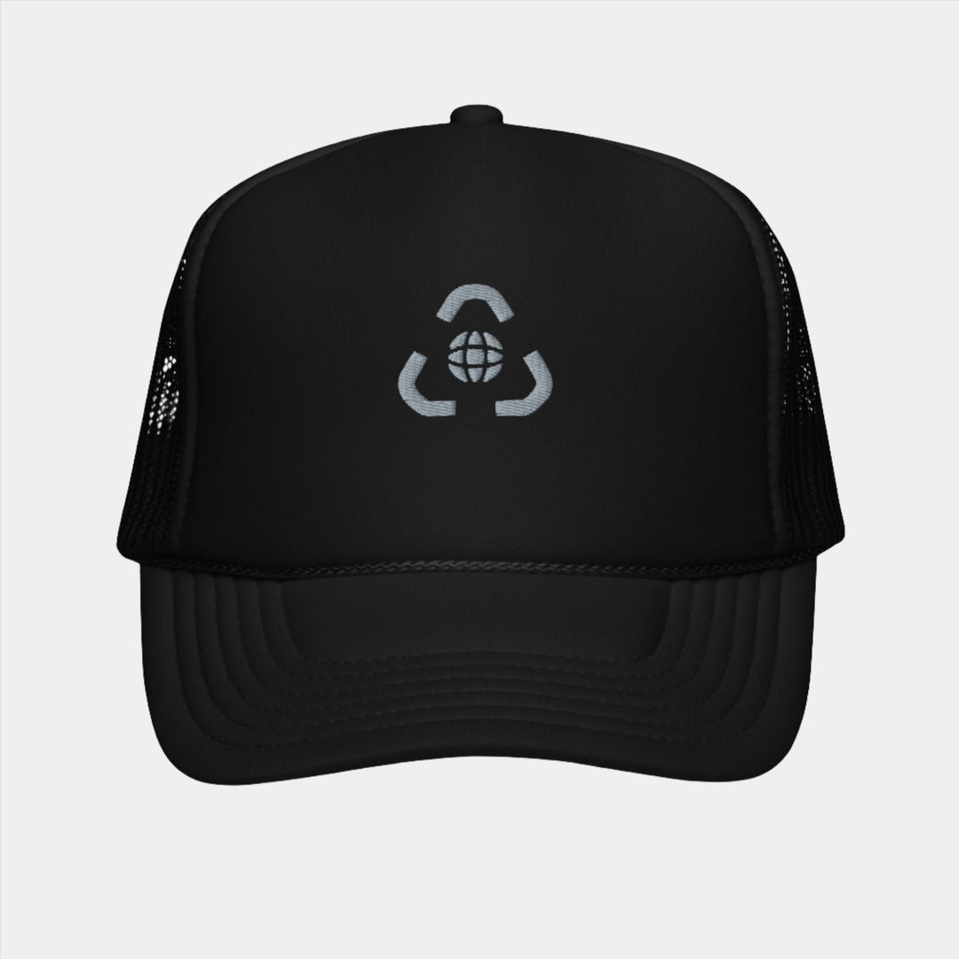 Home Black Mega Corp Trucker Hat
