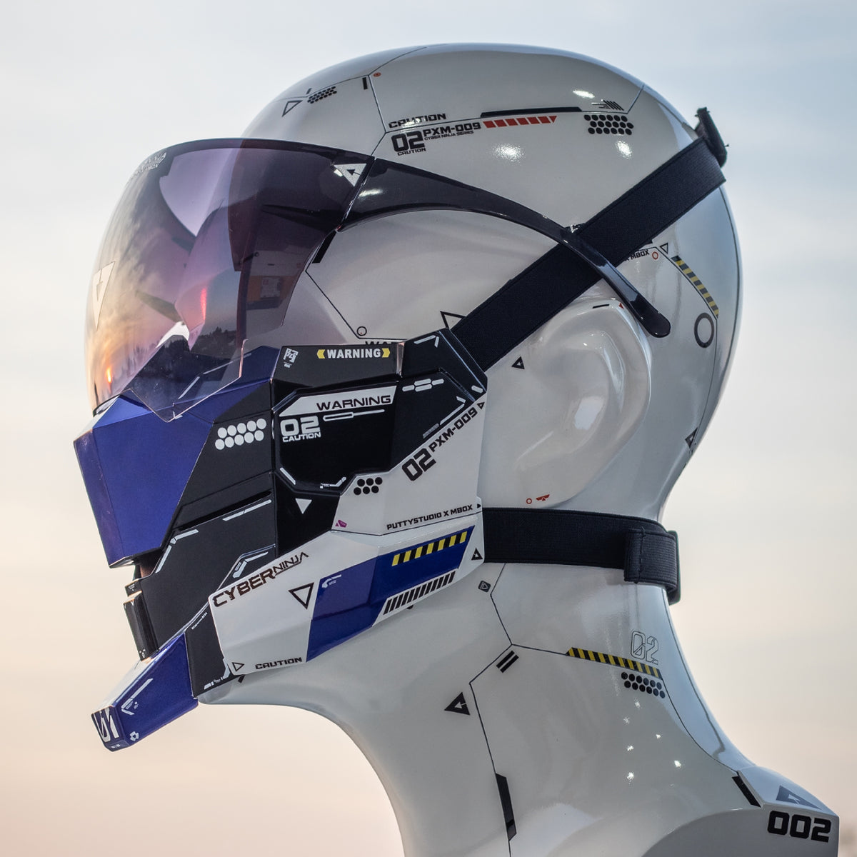 Blue Cyberpunk Face Mask | 100% Handcrafted | CYBER TECHWEAR®