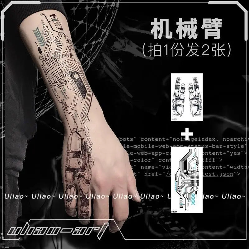 Cyberpunk hand tattoo | CYBER TECHWEAR®