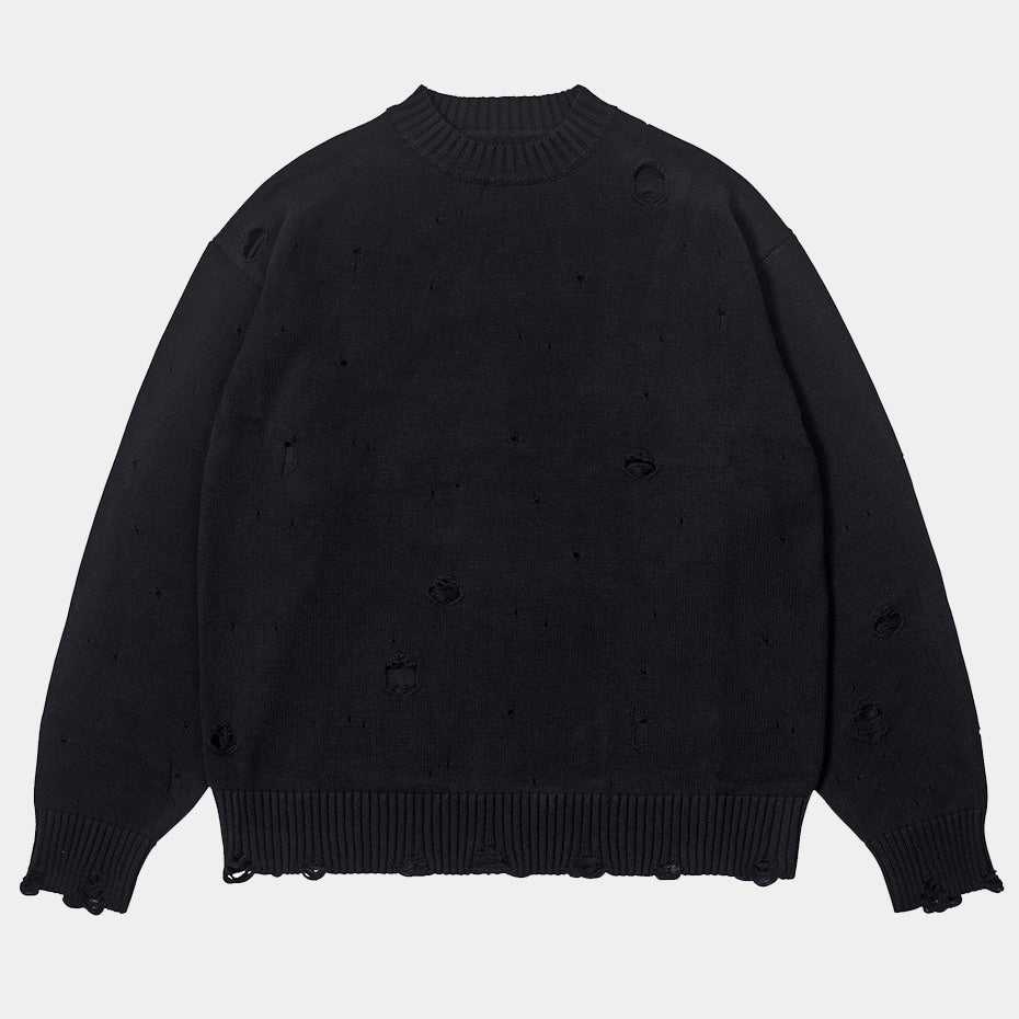 Ripped Techwear Sweaters Harajuku: Y2K Urban Chic – CYBER TECHWEAR