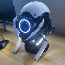 White Cyberpunk Helmet LED