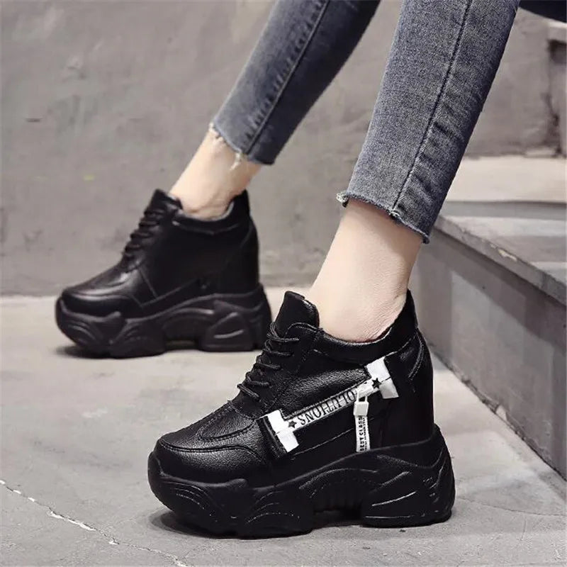 All Black Platform Women Sneakers | CYBER TECHWEAR®