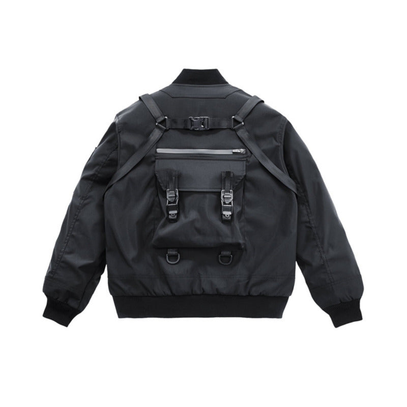 Black Bomber Jacket | CYBER TECHWEAR®