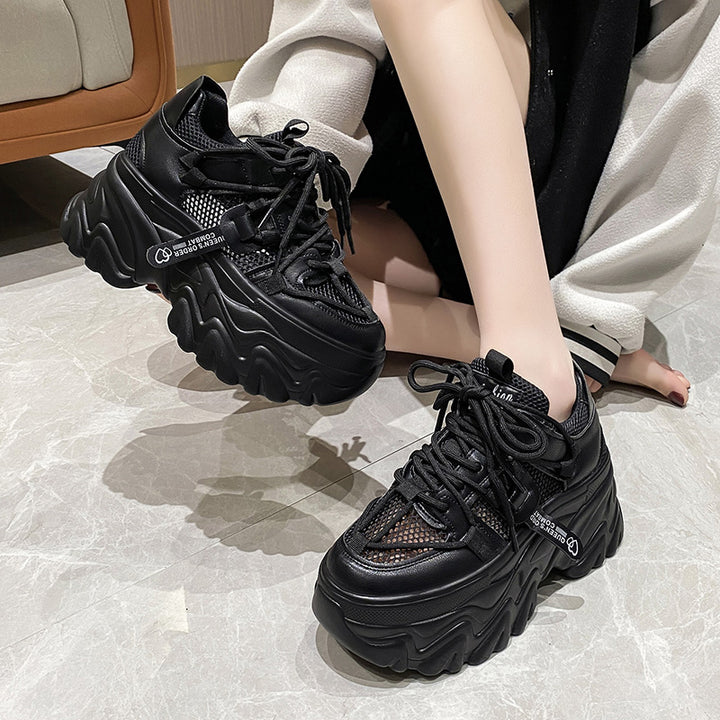 Loading image: Black Chunky Platform Sneakers