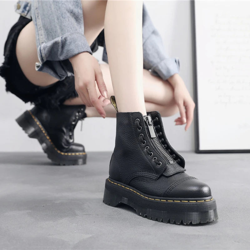 Black Lace Up Boots Platform | CYBER TECHWEAR®