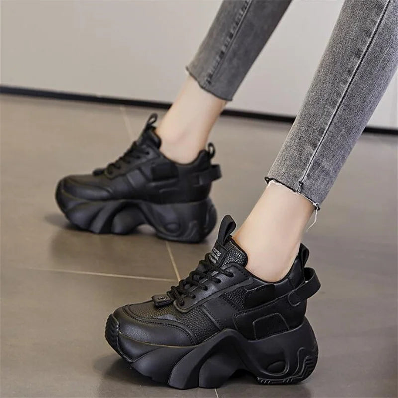 Black Platform Sneakers Branded | CYBER TECHWEAR®