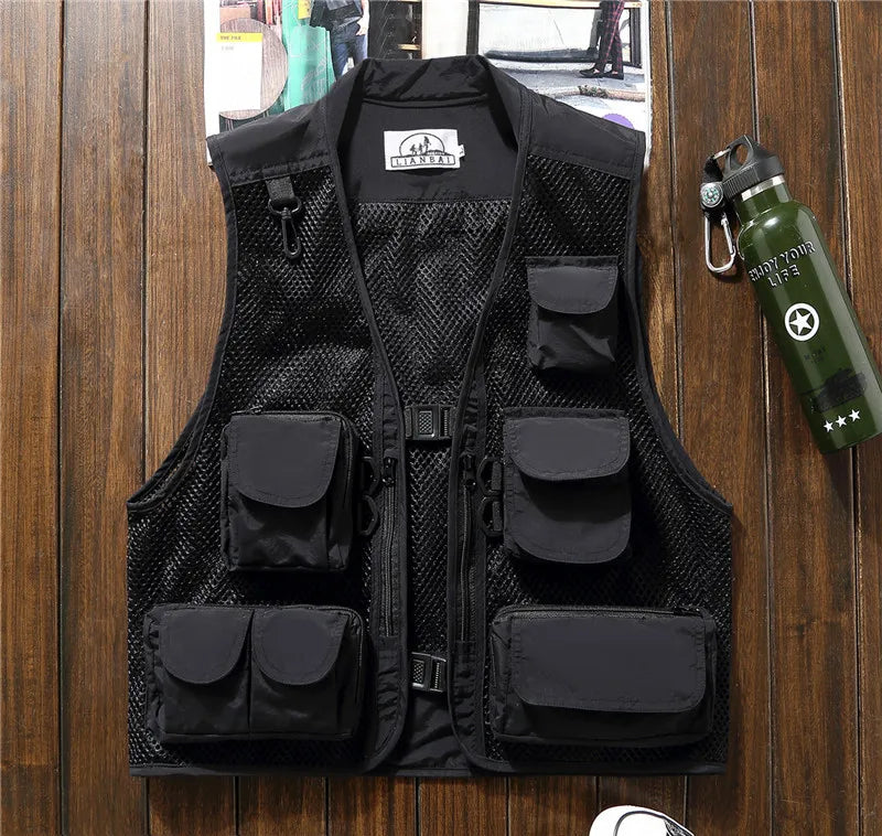 Black Tactical Cargo Vest | CYBER TECHWEAR®