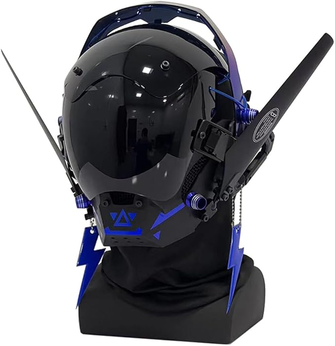 Blue Tech Helmet Cyberpunk – CYBER TECHWEAR