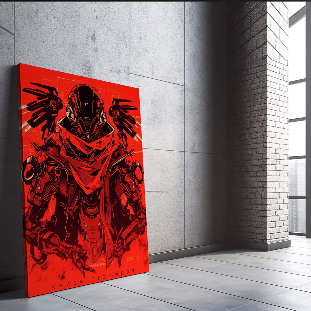 Loading image: Crimson Mech Cyberpunk Art | CYBER TECHWEAR®