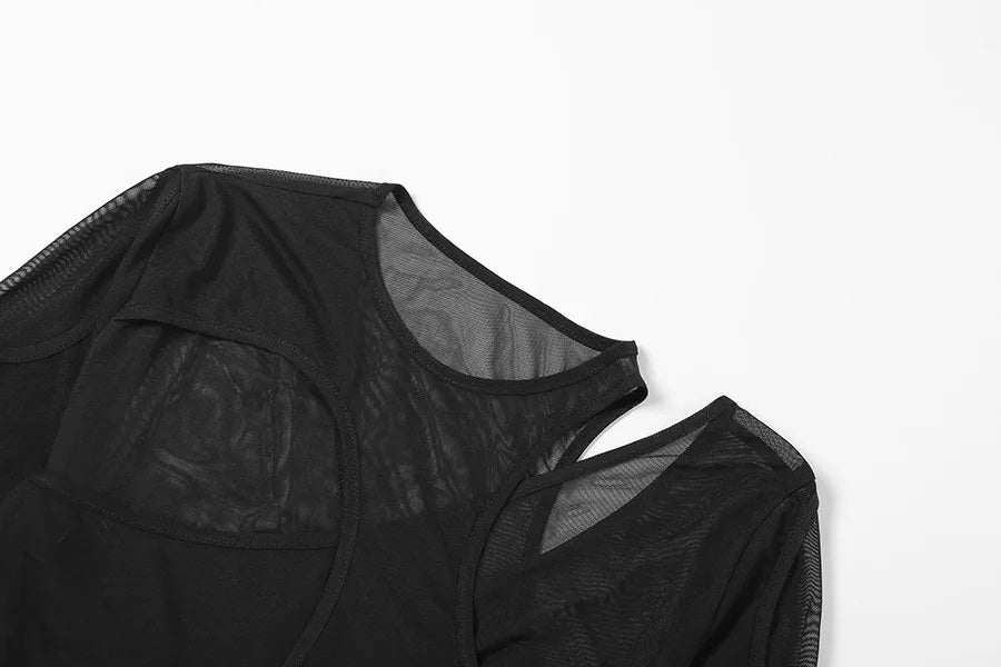 cut out mesh bodysuit | CYBER TECHWEAR®