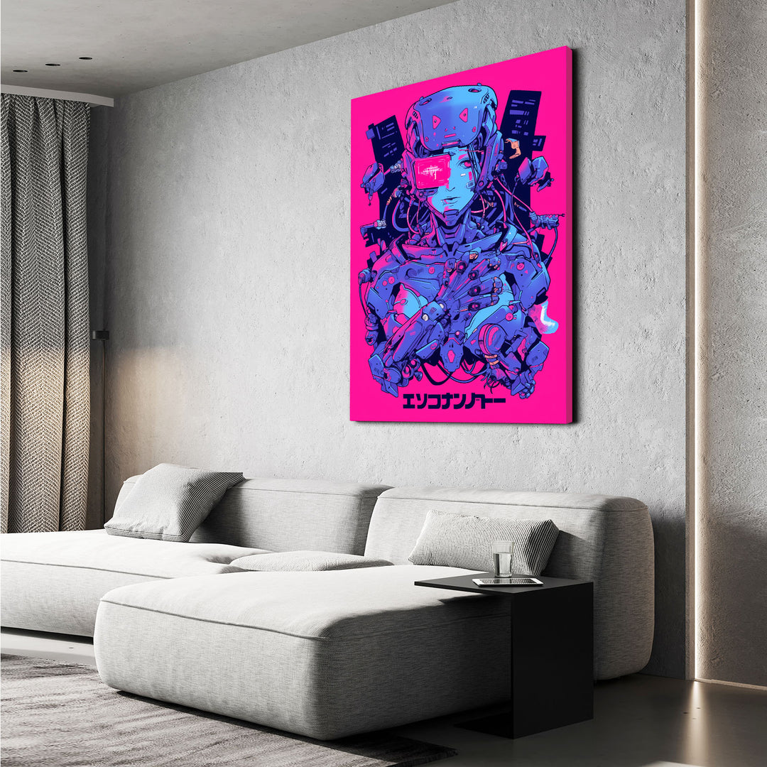 Cyberpunk Art Blue Cyborg