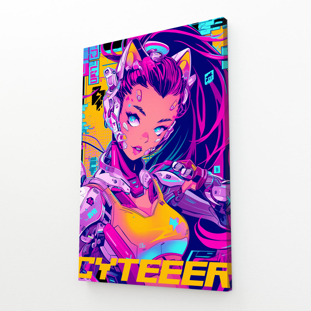 Loading image: Cyberpunk Art Neon Doll | CYBER TECHWEAR®
