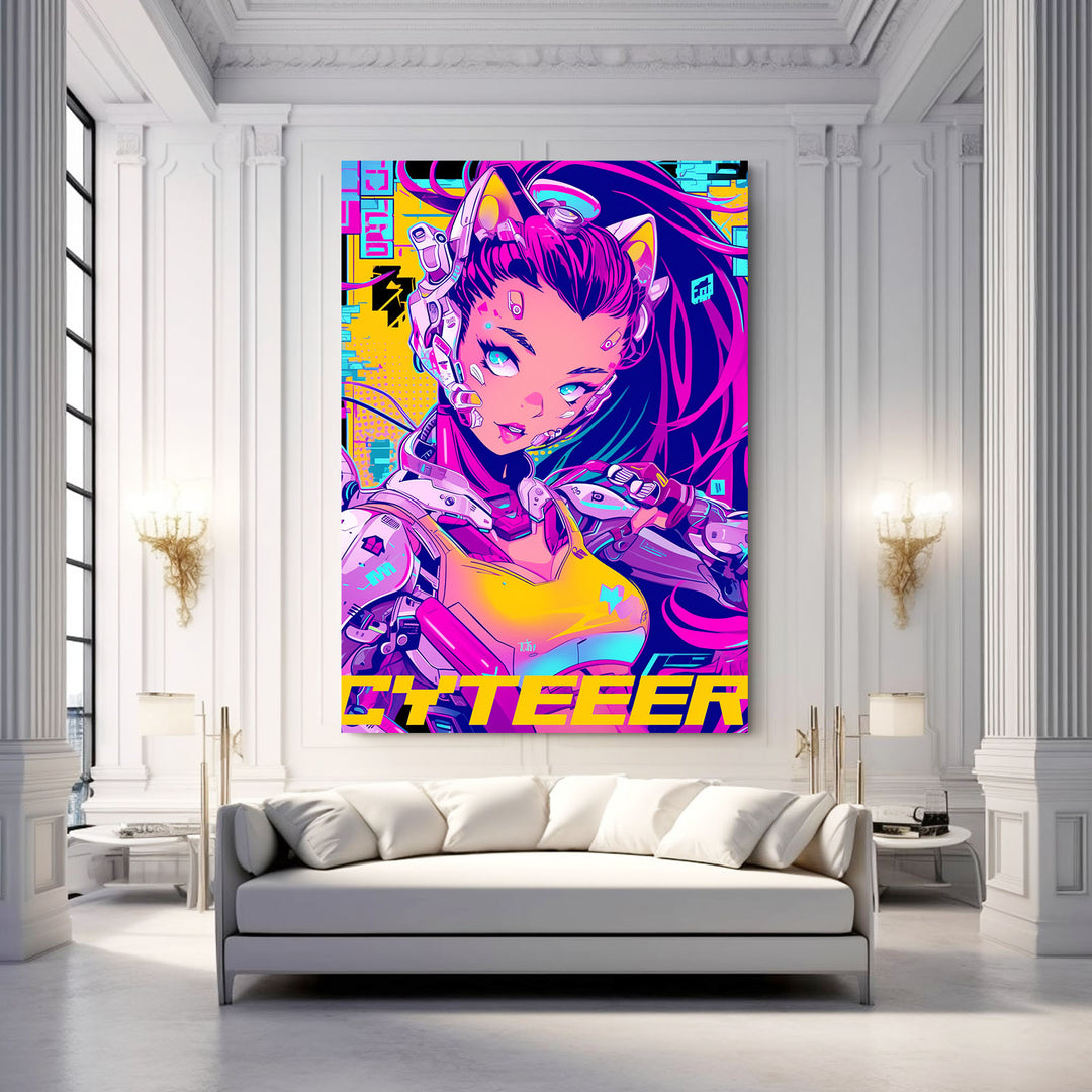 Loading image: Cyberpunk Art Neon Doll | CYBER TECHWEAR®
