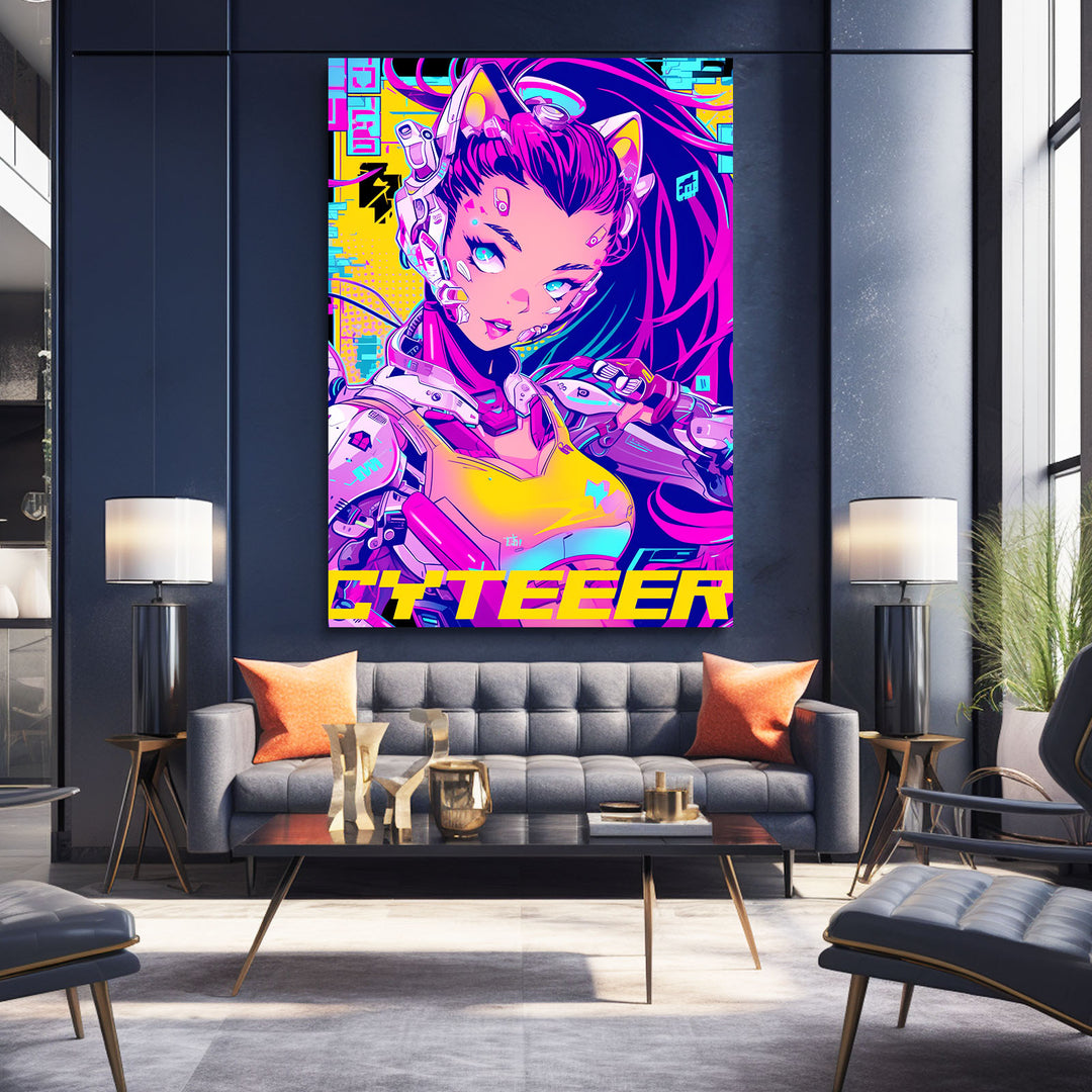 Loading image: Cyberpunk Art Neon Doll | CYBER TECHWEAR®
