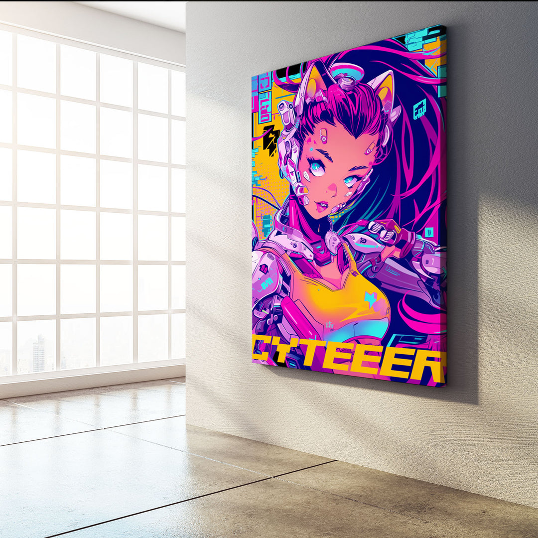 Loading image: Cyberpunk Art Neon Doll | CYBER TECHWEAR®