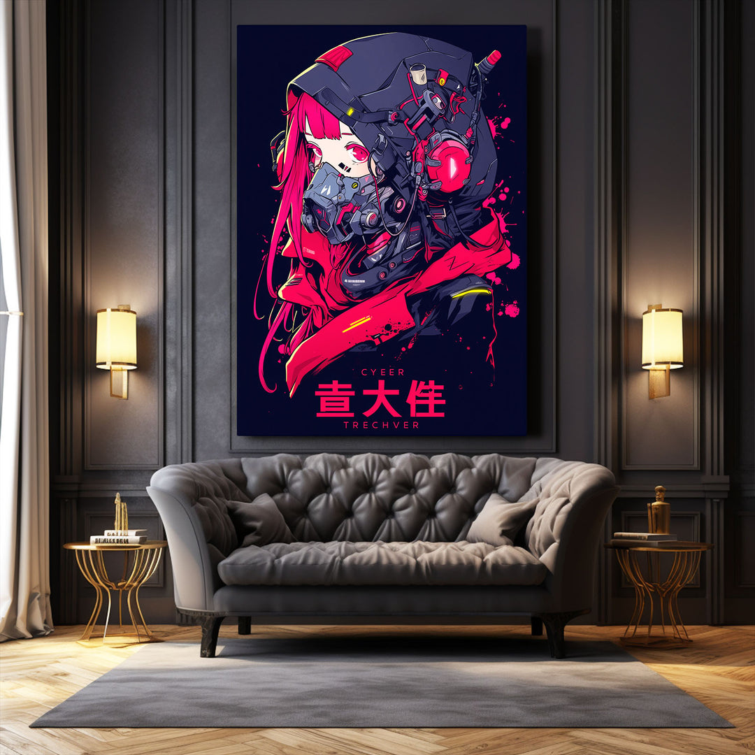 Loading image: Cyberpunk Art Red Assassin | CYBER TECHWEAR®
