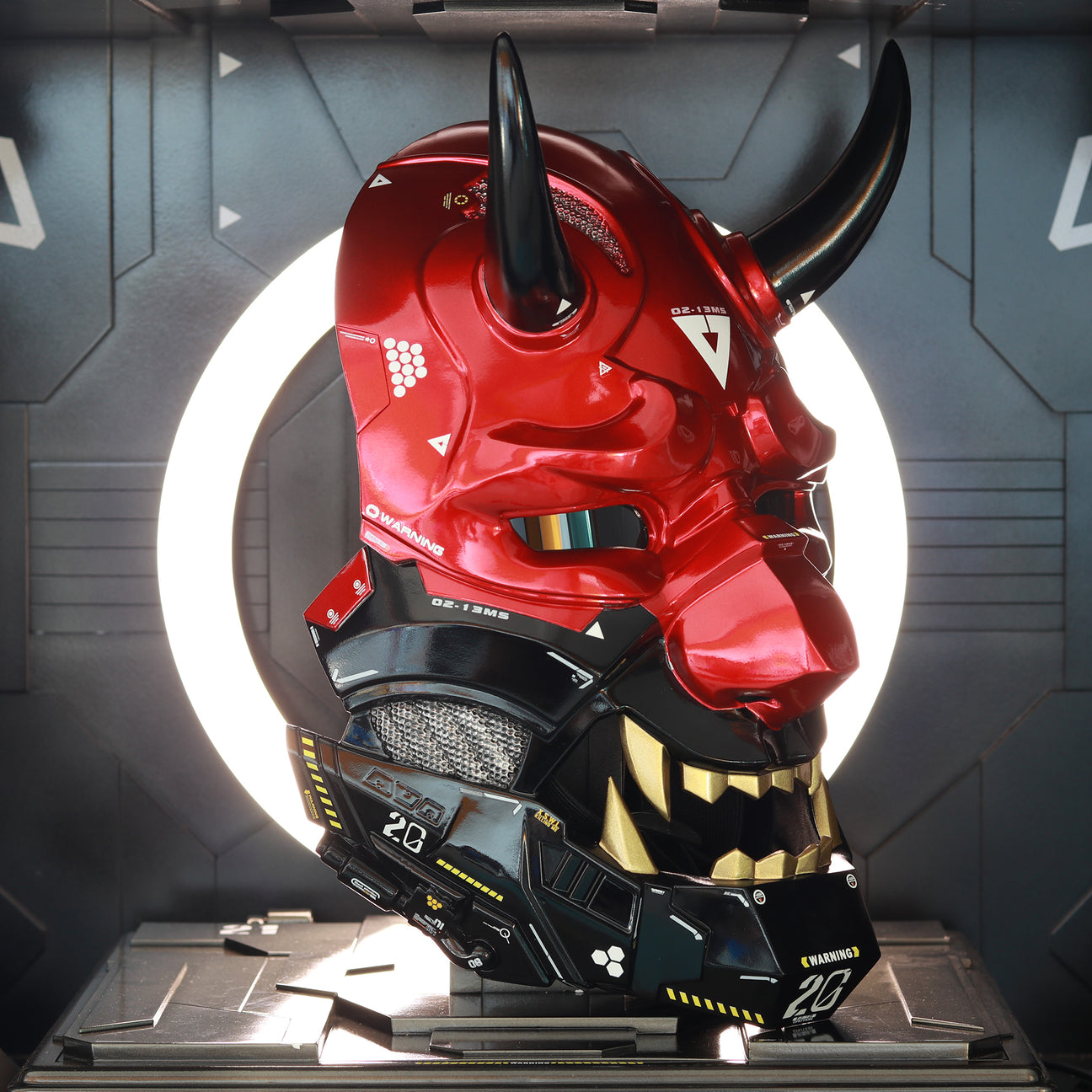 Loading image: Cyberpunk oni mask Red