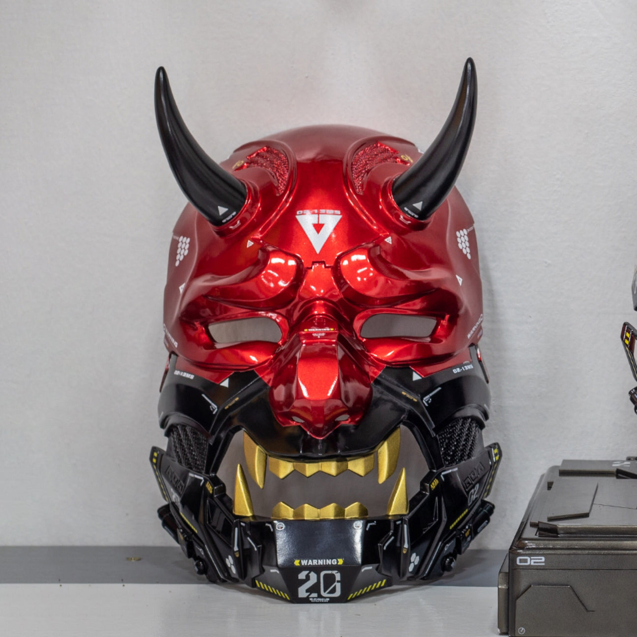Handcrafted Cyberpunk oni mask Red - Limited Stock Available| CYBER ...