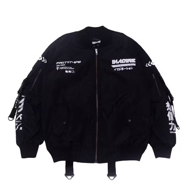 White Cyberpunk Techwear Jacket