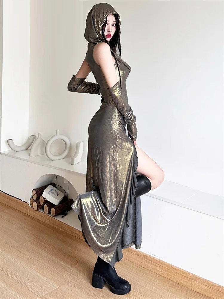 Long Cut Out Dress | CYBER TECHWEAR®