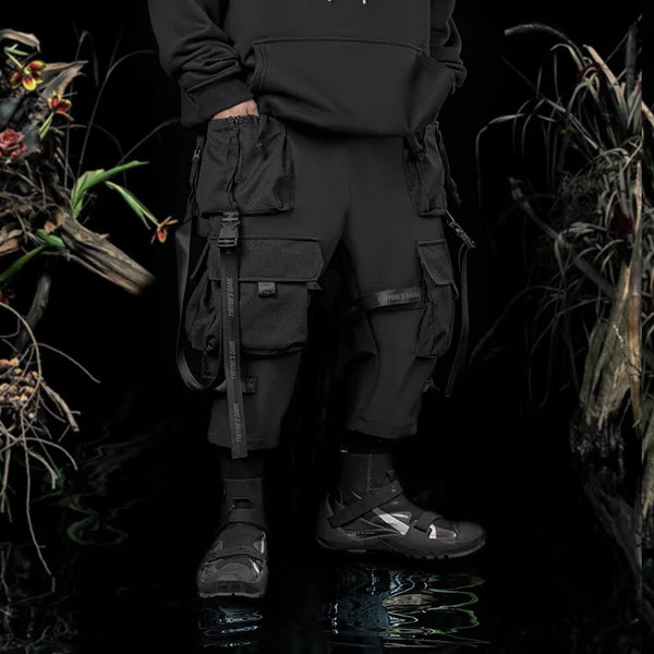 Multi-pocket Patchwork Premium Black Pant – CYBER TECHWEAR