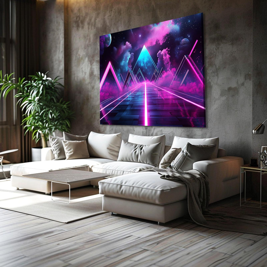 Neon Pyramid Cyberpunk Art