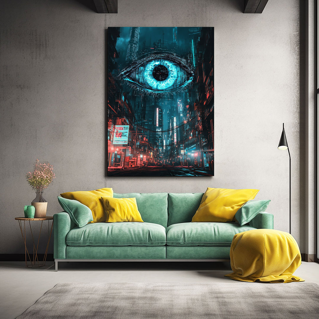 Loading image: Omniscient Eye Cyberpunk Art | CYBER TECHWEAR®