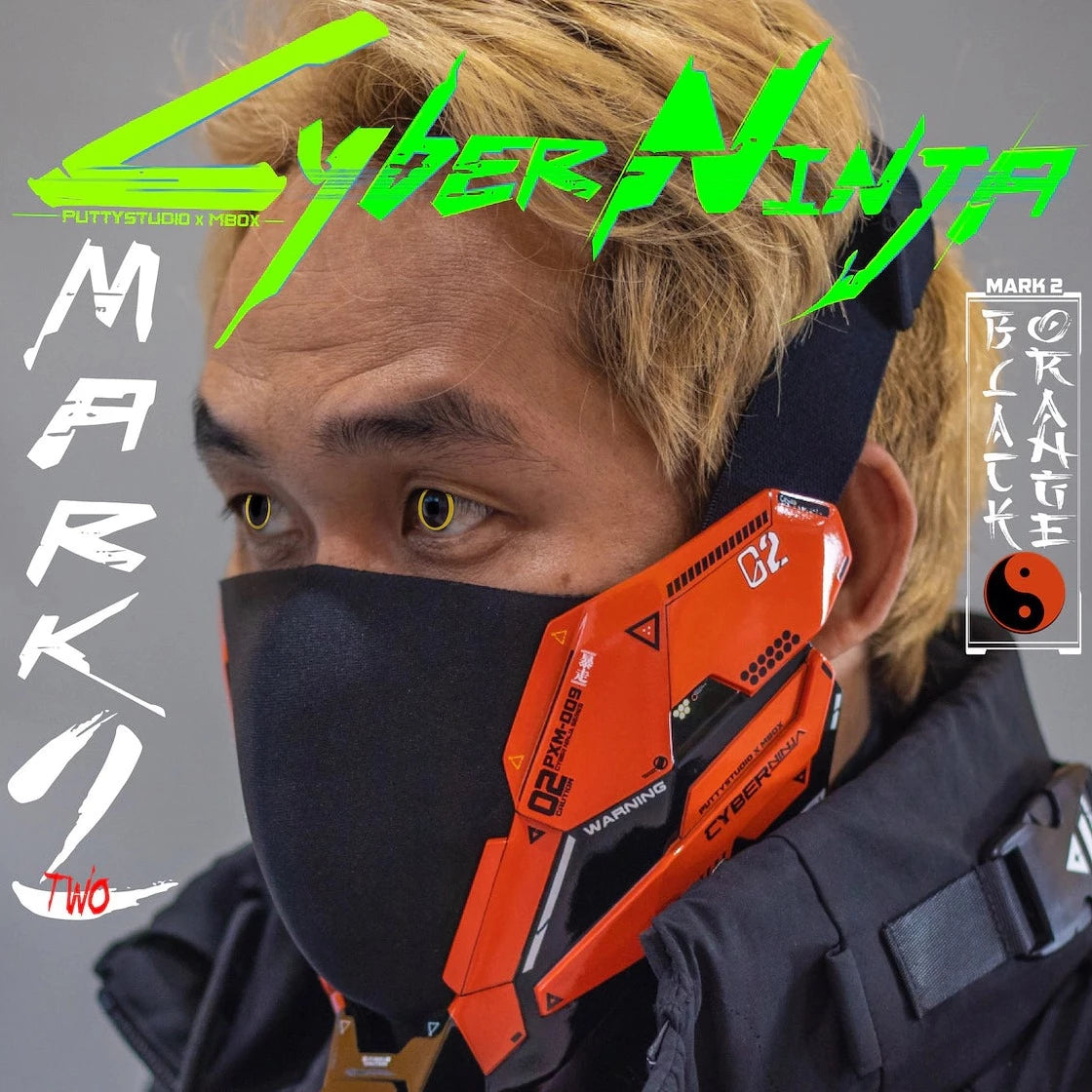 Orange Cyberpunk Mask Ninja | Unleash Your Fire | 100% Handcrafted ...