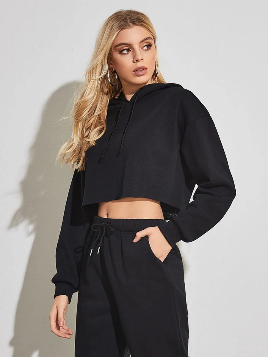 Pink Cropped Hoodie | CYBER TECHWEAR®