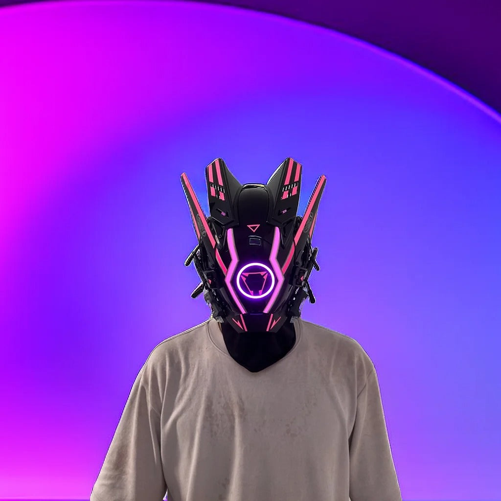 Pink Cyberpunk Helmet | CYBER TECHWEAR®