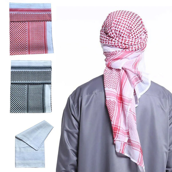Red and White Shemagh Scarf