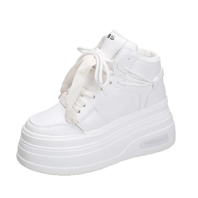 White High Top Platform Sneakers | CYBER TECHWEAR®