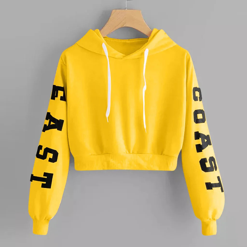 Yellow Cropped Hoodie | CYBER TECHWEAR®