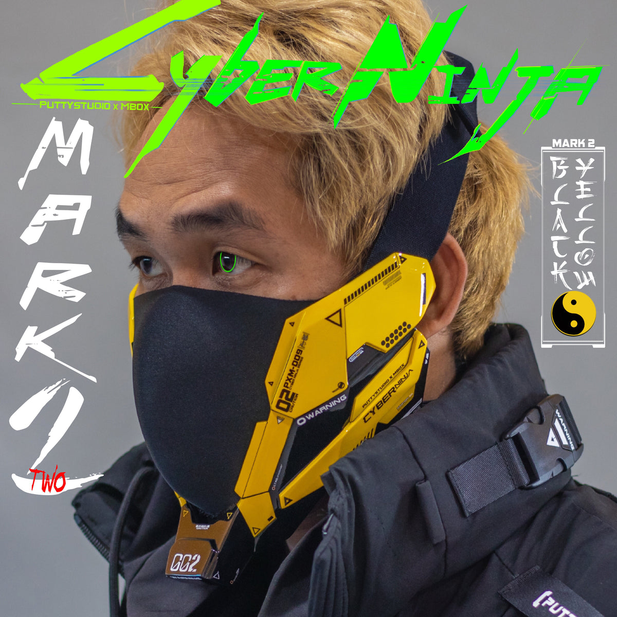Yellow Cyberpunk Mask Ninja | Nightlife Fashion Accessory | 100% ...