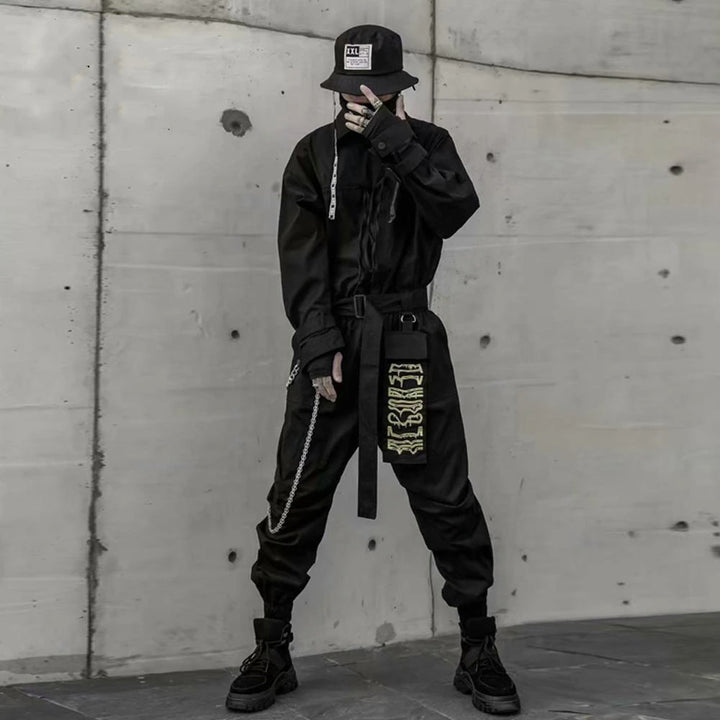 Home Embroidered Techwear Jumpsuit