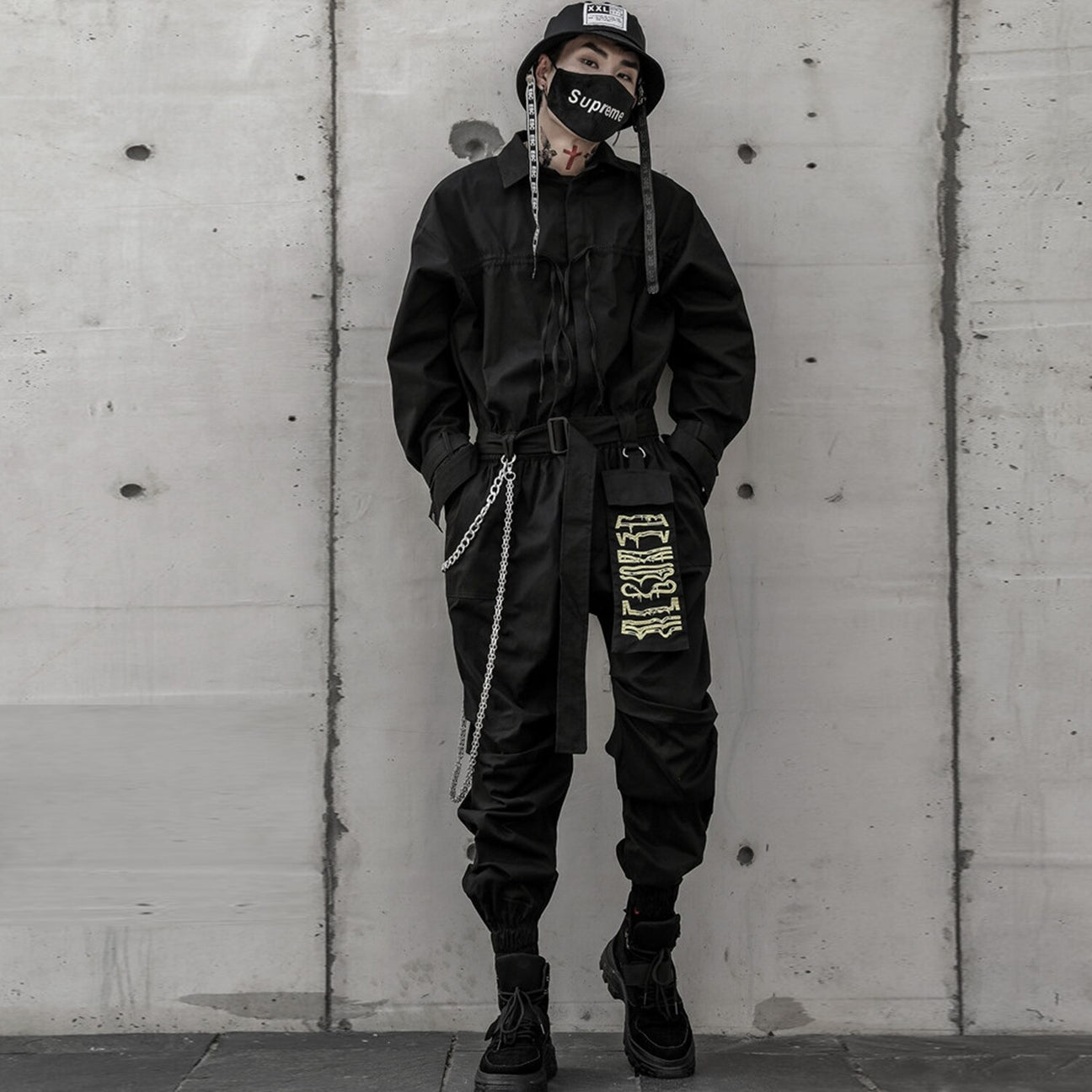 Home Embroidered Techwear Jumpsuit