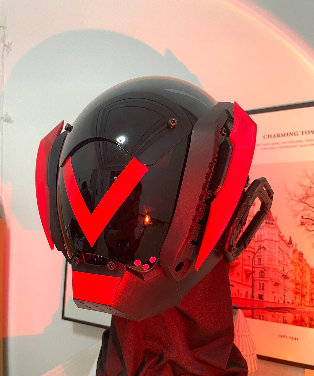 Cyberpunk Helmet Red | CYBER TECHWEAR®