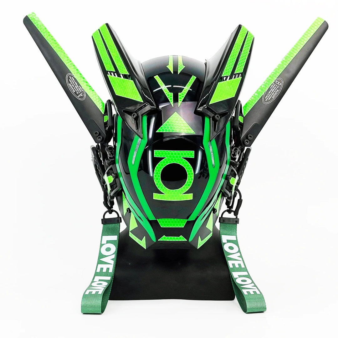 Loading image: Green Cyberpunk Helmet | CYBER TECHWEAR®