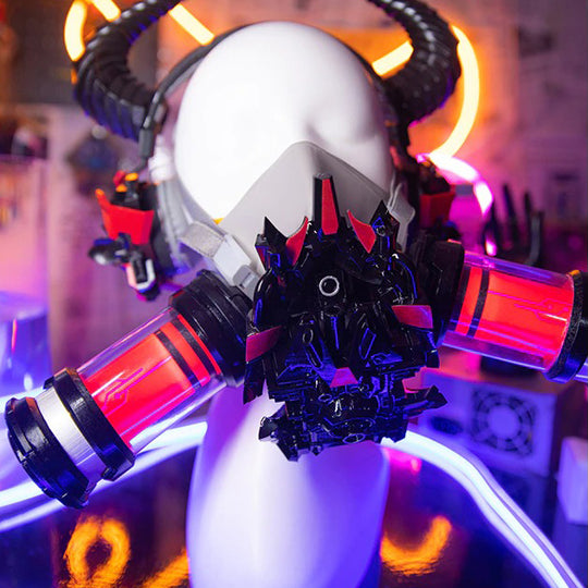Loading image: Red Cyberpunk Gas Mask | CYBER TECHWEAR®