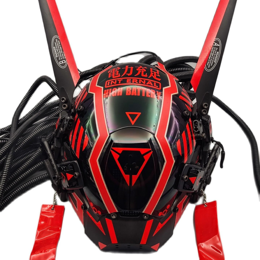 Red Cyberpunk Headgear