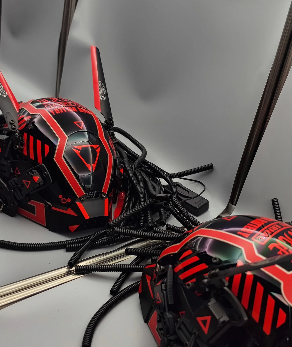 Red Cyberpunk Headgear | CYBER TECHWEAR®