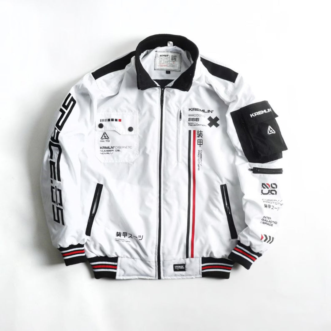 White Cyberpunk Techwear Jacket | CYBER TECHWEAR®