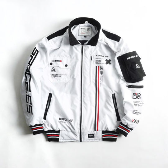 Loading image: White Cyberpunk Techwear Jacket