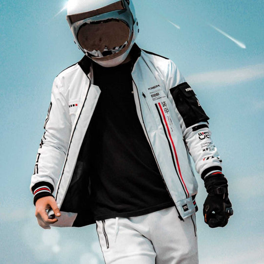 Loading image: White Cyberpunk Techwear Jacket