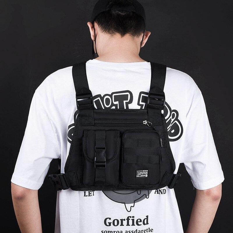 Black Chest Rig Bag | CYBER TECHWEAR®