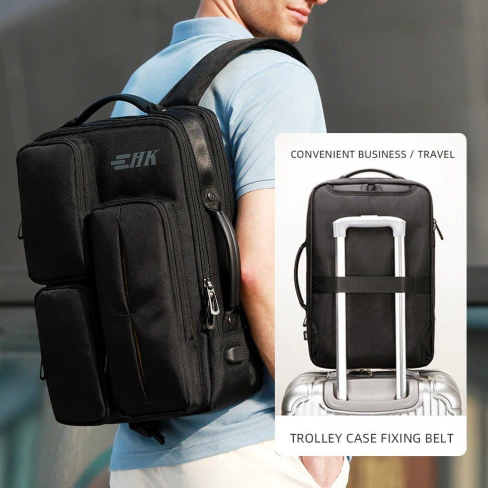 Utility Black Backpack | CYBER TECHWEAR®