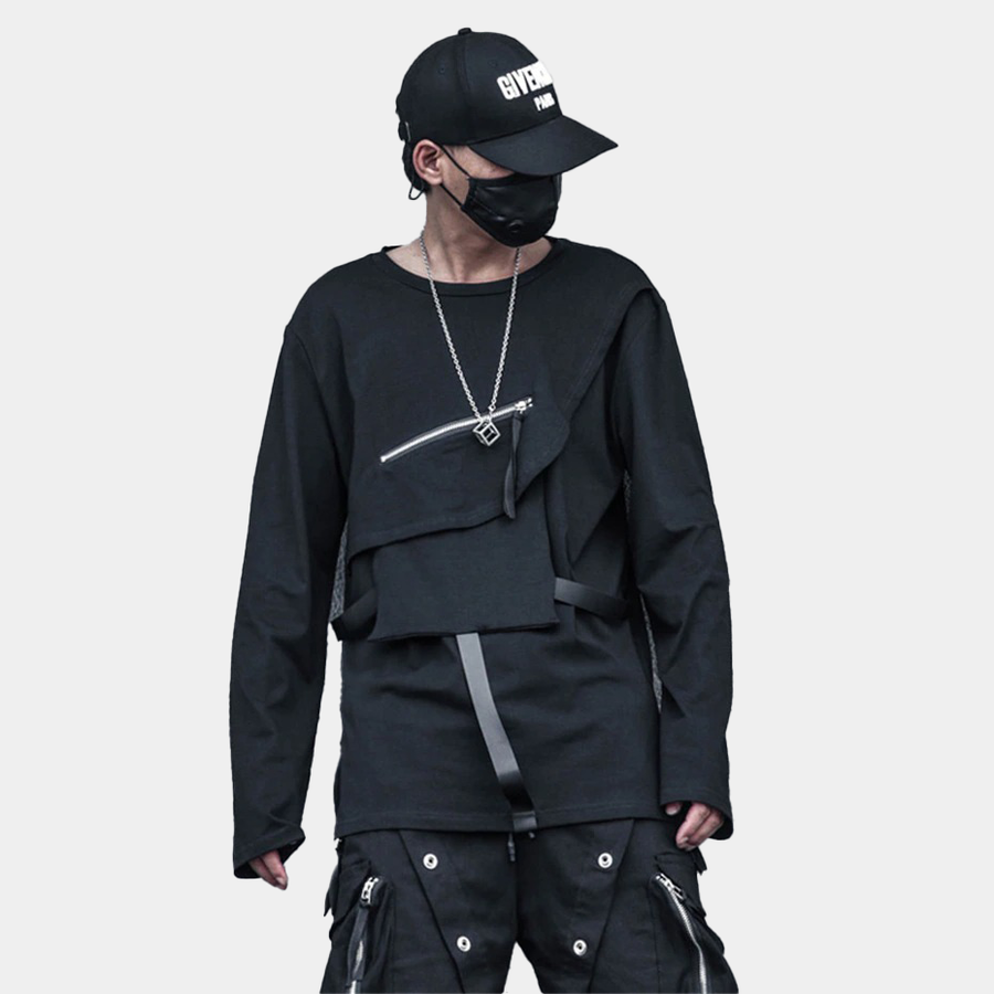 Techwear Sweatshirt With Straps | CYBER TECHWEAR®