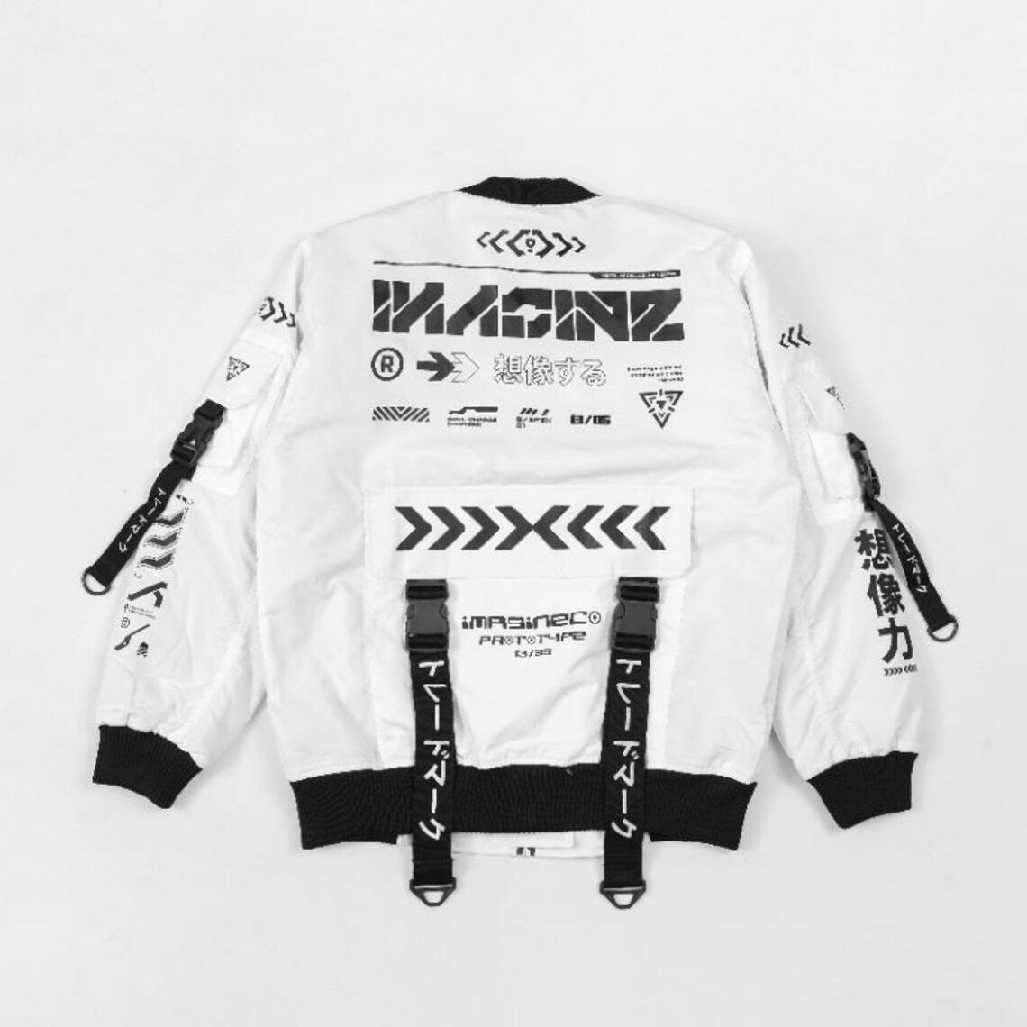 Techwear Jacket White Cyber Techwear