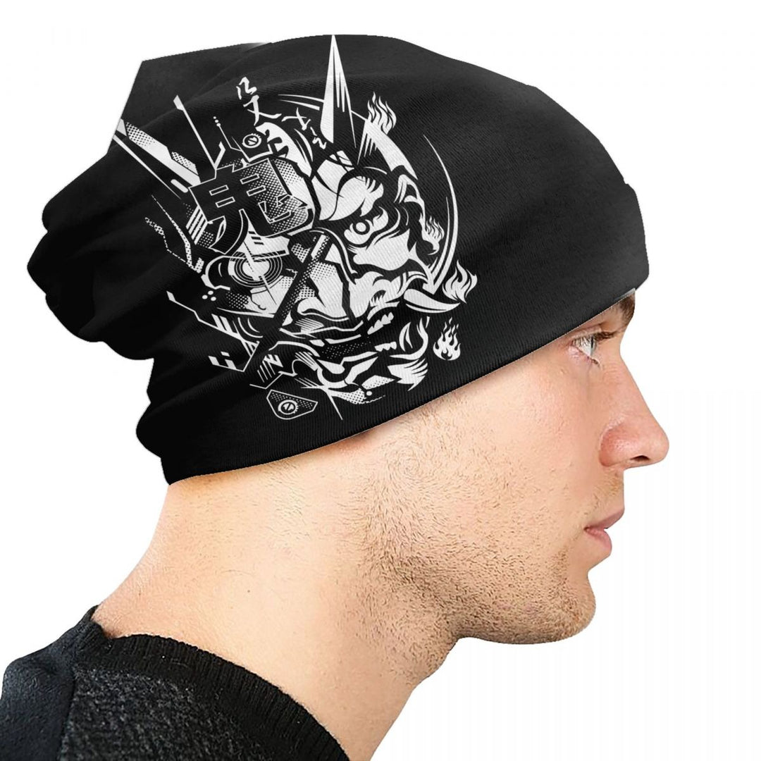 Black Oni Techwear Beanie | CYBER TECHWEAR®